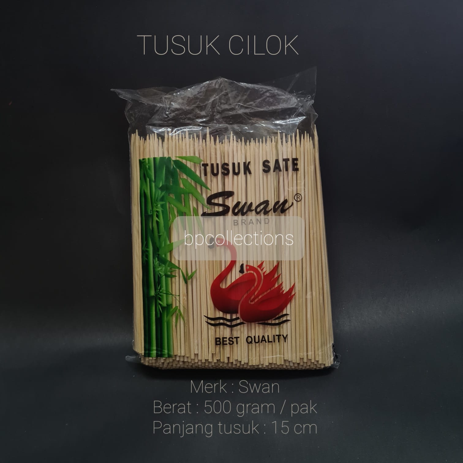 1 PAK TUSUK CILOK PANJANG 15CM TUSUK CIMOL SOSIS TAICHAN SATE SWAN 500 ...