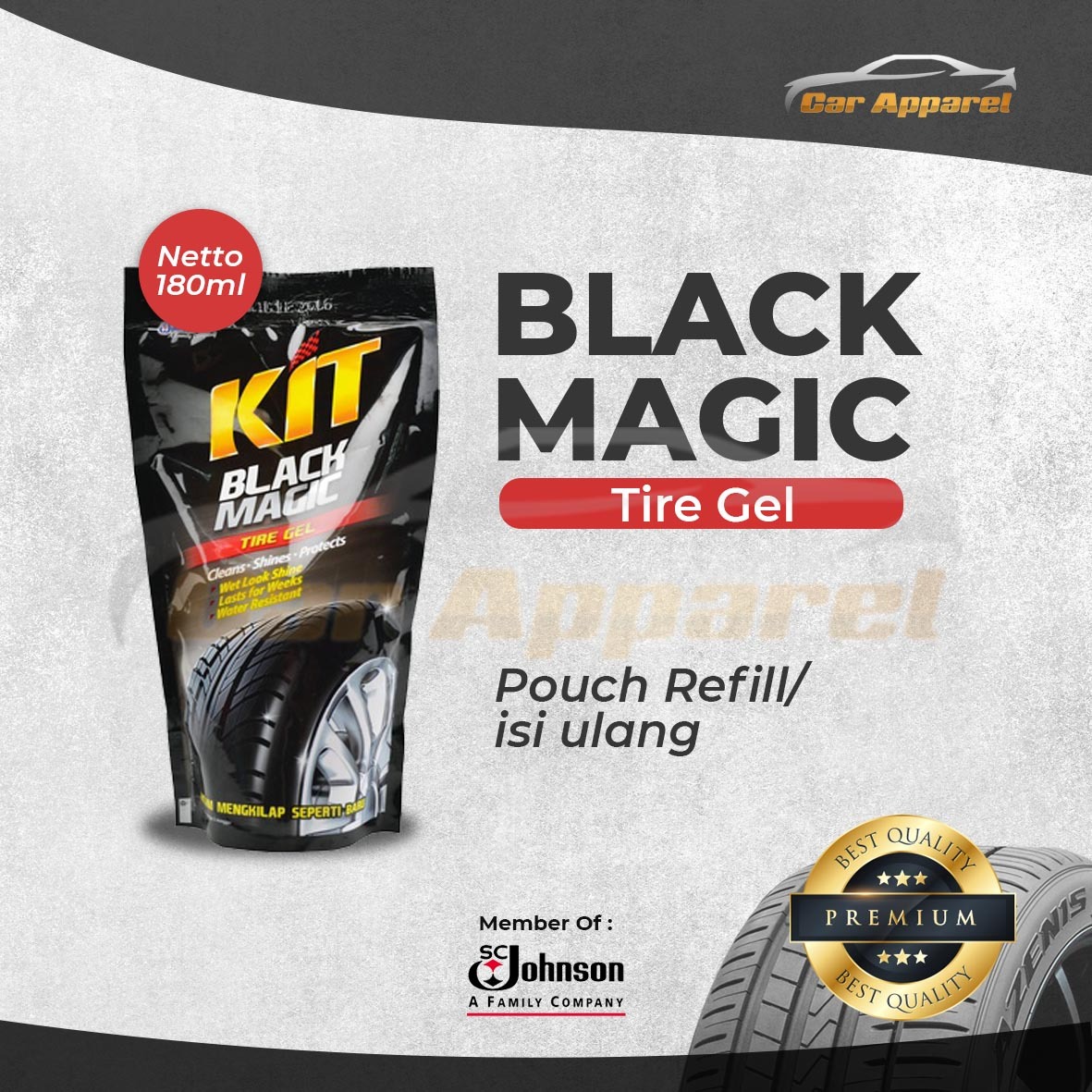 Kit Black Magic Tire Gel Isi Ulang Semir Ban 180ML COD | Lazada Indonesia