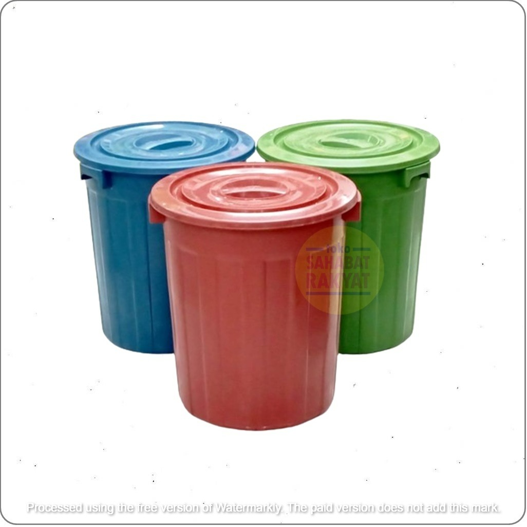 Ember Plastik Kamar Mandi Tong Sampah Besar Tutup AP 80 Liter | Lazada ...