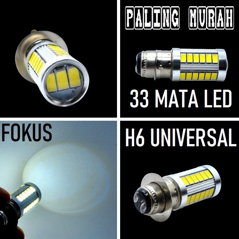 Lampu LED Depan Motor H6 33 Mata / Titik Led Soket H6 Matic Bebek ...