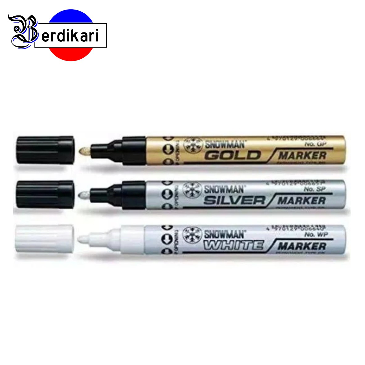 Spidol Paint Marker Permanen Medium Snowman White Gold Silver Besar ...