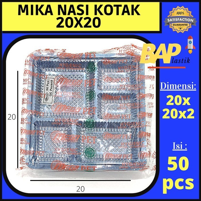 Mika Nasi Kotak 20x20x2 / Mika Plastik Makanan | Lazada Indonesia