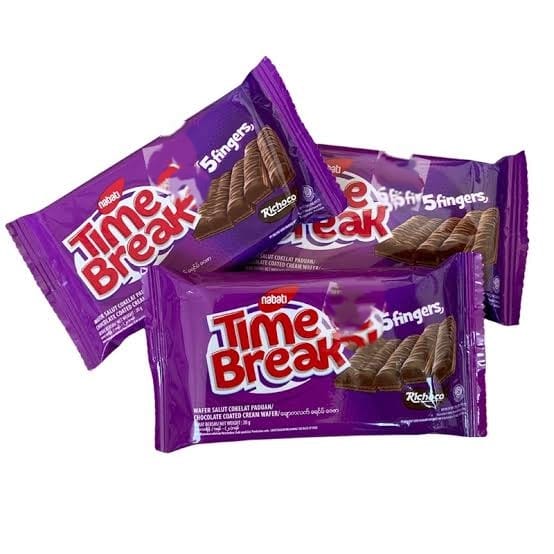 Snack nabati ecer 1000 time break wafer bersalut coklat perpack ( 1 pak ...