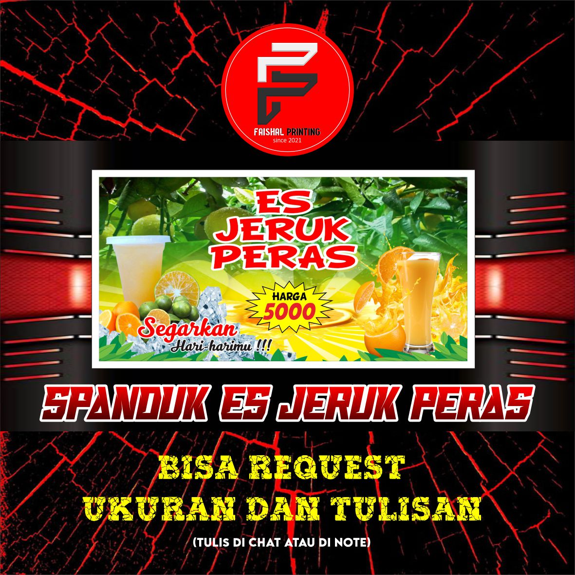 Spanduk Minuman Es Jeruk Peras / Banner Es Jeruk Peras Ukuran 2 x 1 ...
