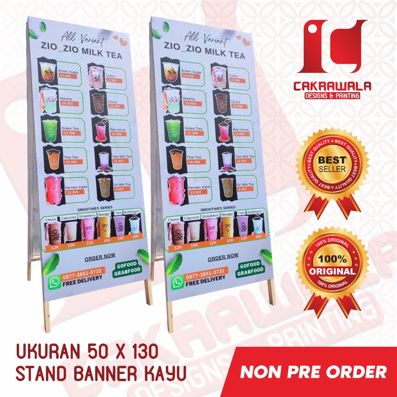 STAND BANNER KAYU UKURAN 50 X 130 - STAND BANNER KAYU CUSTOM - STANDING ...