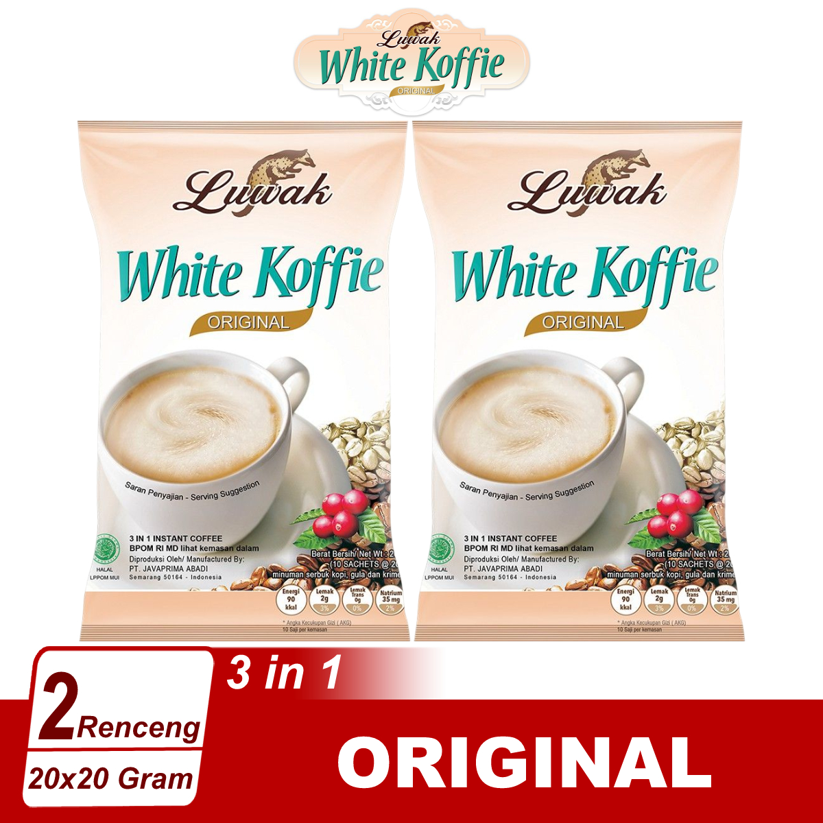 Kopi Luwak White Koffie Original 2 Renceng [20 Pcs - 20gr] / Kopi ...