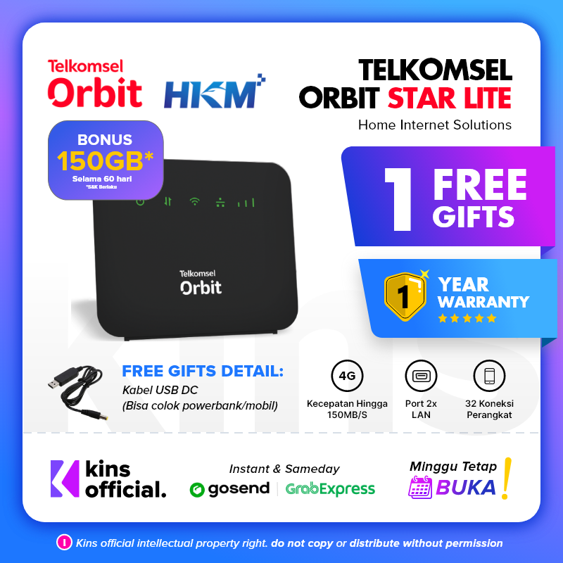 Orbit Star Lite Telkomsel Modem WiFi 4G High Speed/ HKM 0126 / HKM0126 ...