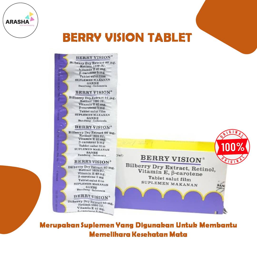 BERRY VISION 10 TABLET Suplemen Kesehatan Mata, Mata Rabun, Mata Minus ...