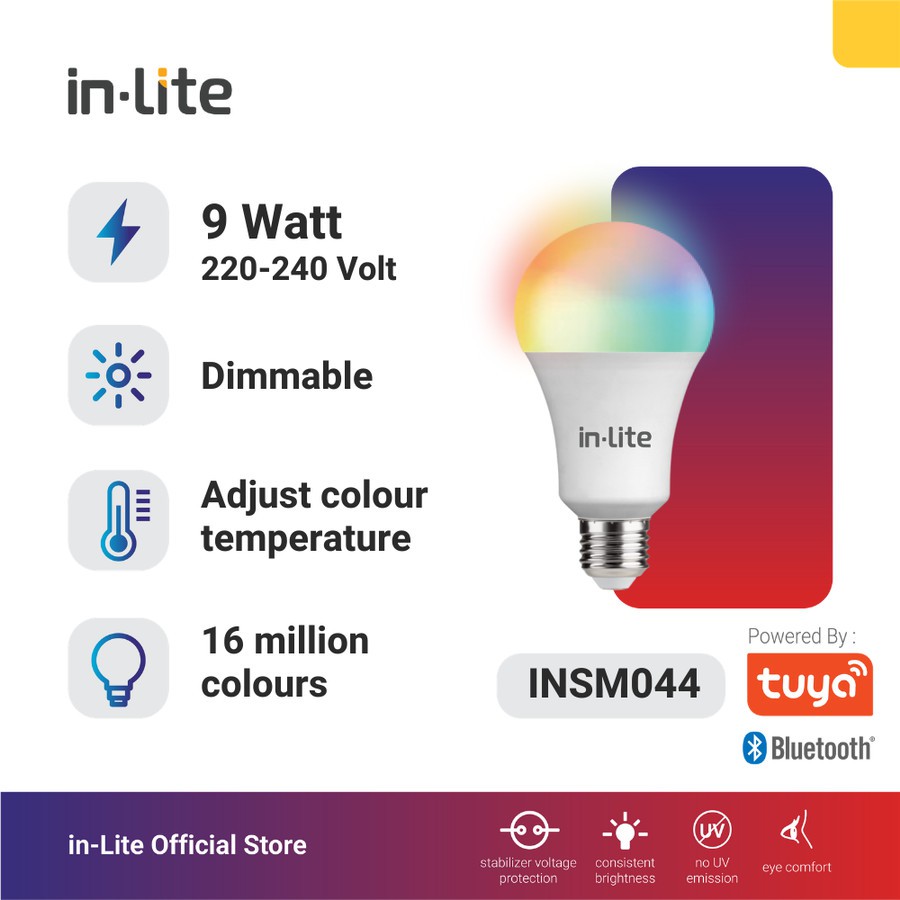 Inlite Lampu Bohlam LED 9 Watt Dengan Smart Bluetooth | Lazada Indonesia