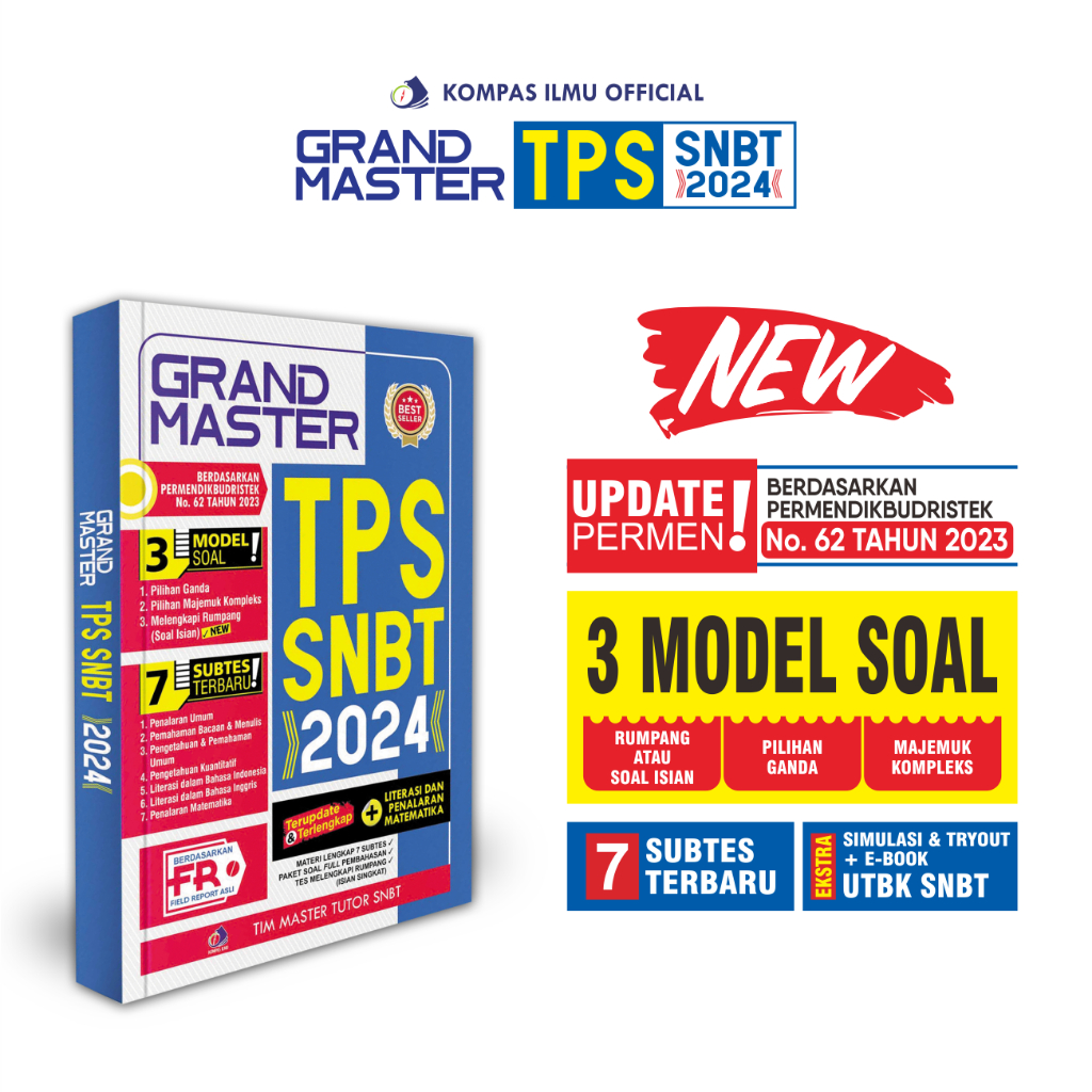 Buku SNBT Terbaru Terlengkap GRAND MASTER TPS SNBT 2024 - Persiapan ...