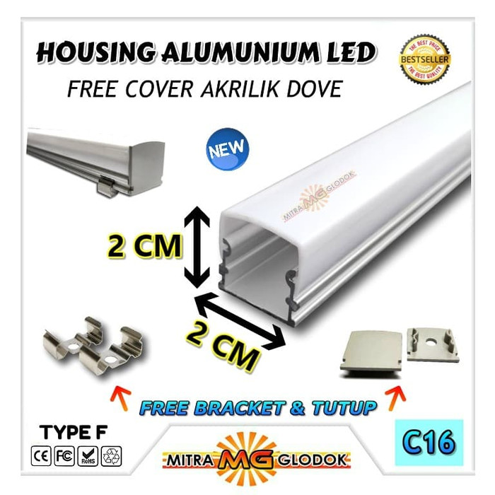 HOUSING ALUMUNIUM ALUMINIUM ALUMINUM LED STRIP RIGID BAR UKURAN 2 CM X ...