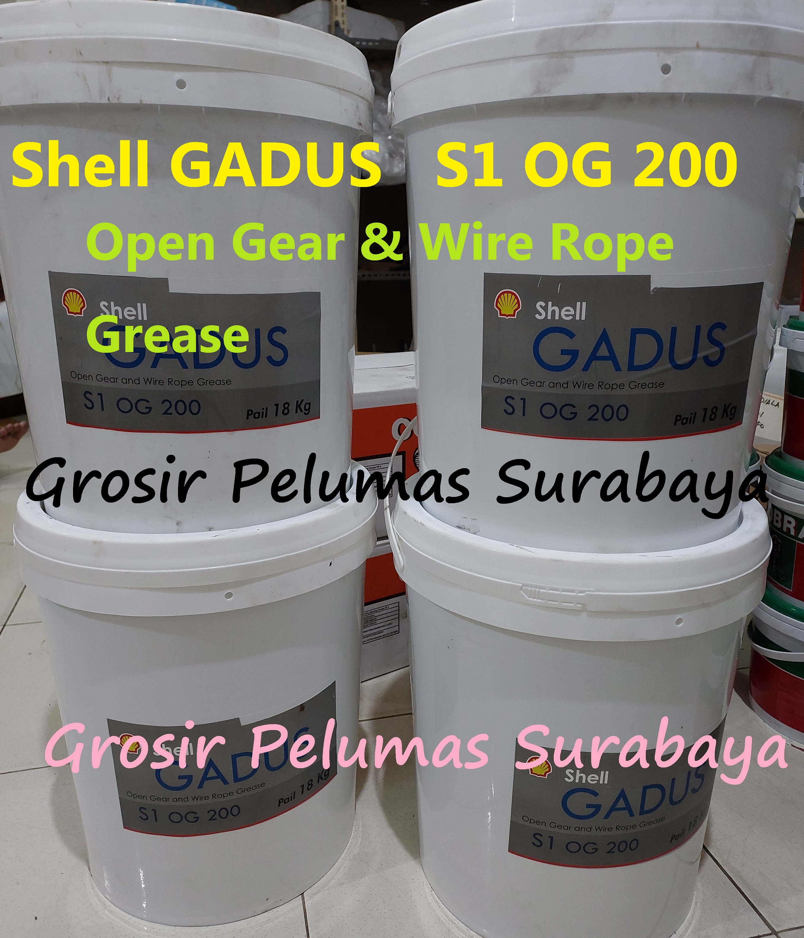 Shell Gadus S1 OG 200 Open gear Wire rope Wirerope Grease gemuk Kawat ...