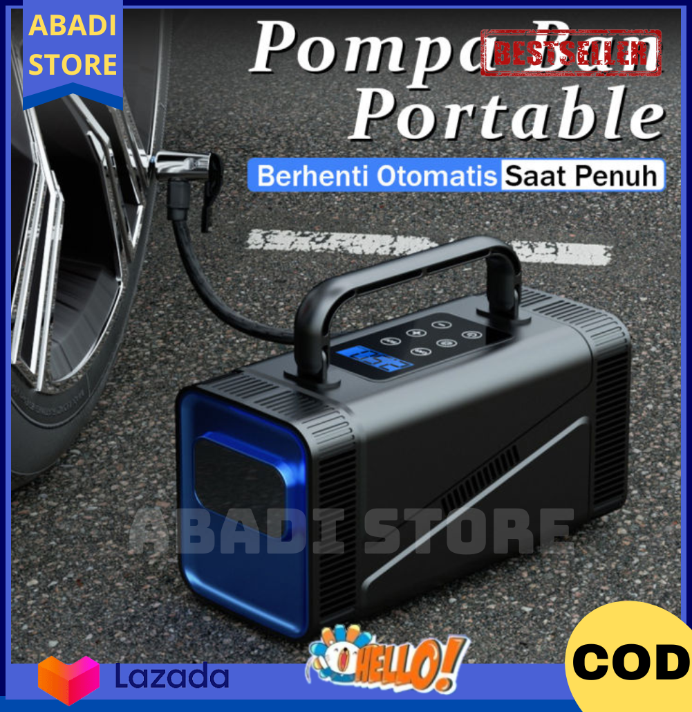 Pompa Angin Portable Pompa Ban Mobil Truk Motor Elektrik Cek Tekanan ...