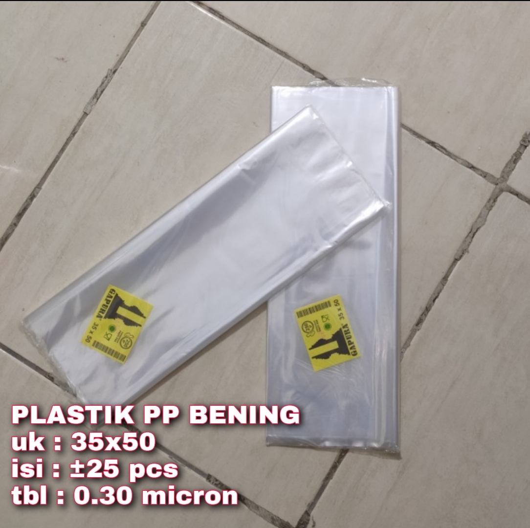 Plastik pp bening 35x50 (PAKET 4 BUNGKUS) Merk GAPURA 0.3 micron ...