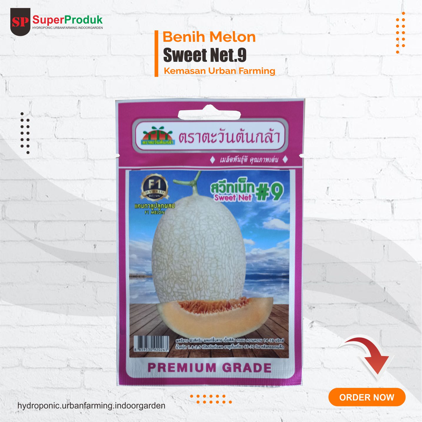 Benih Melon Sweet Net.9 kemasan urban farming | Lazada Indonesia