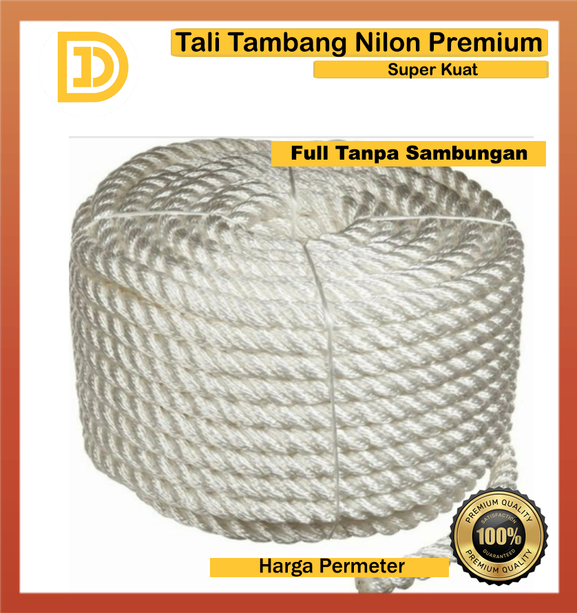 Tali Tambang Nilon Nylon Rope Besar Sedang Kecil 6 mm 8 mm 10 mm 12 mm ...