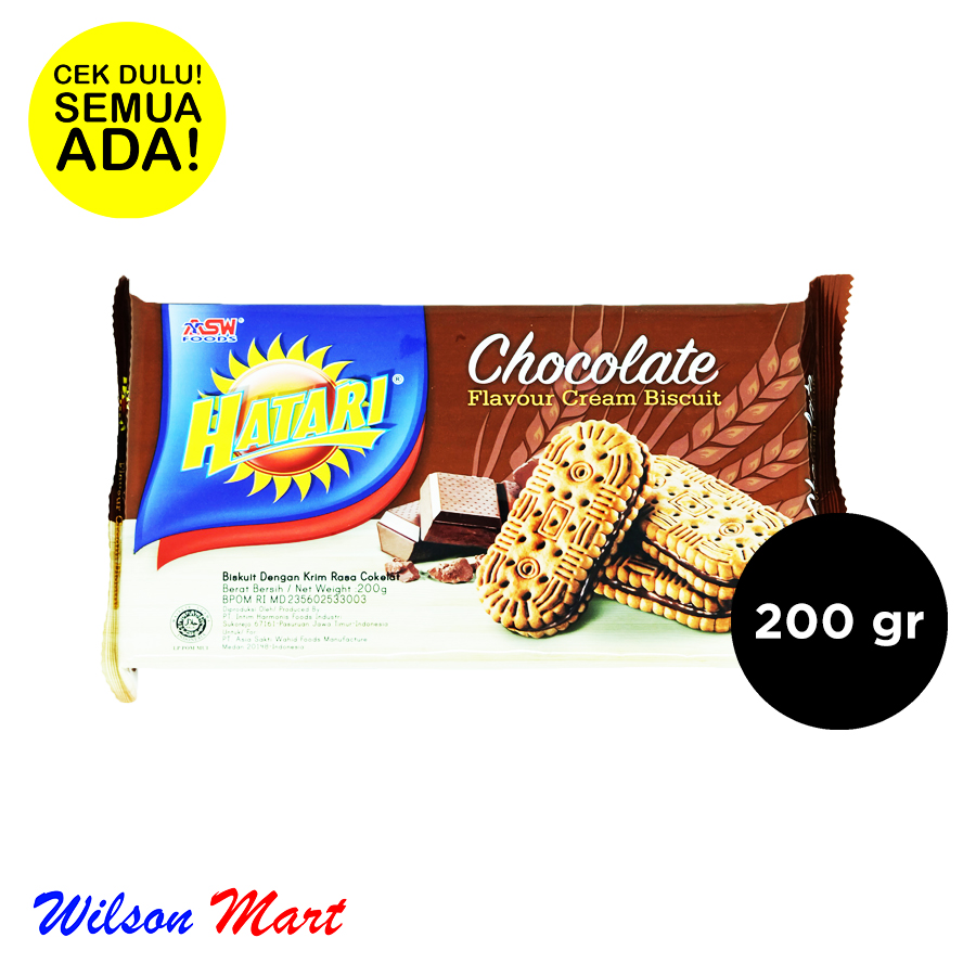 ASW HATARI CHOCOLATE FLAVOUR CREAM BISCUITS 200 GRAM | Lazada Indonesia