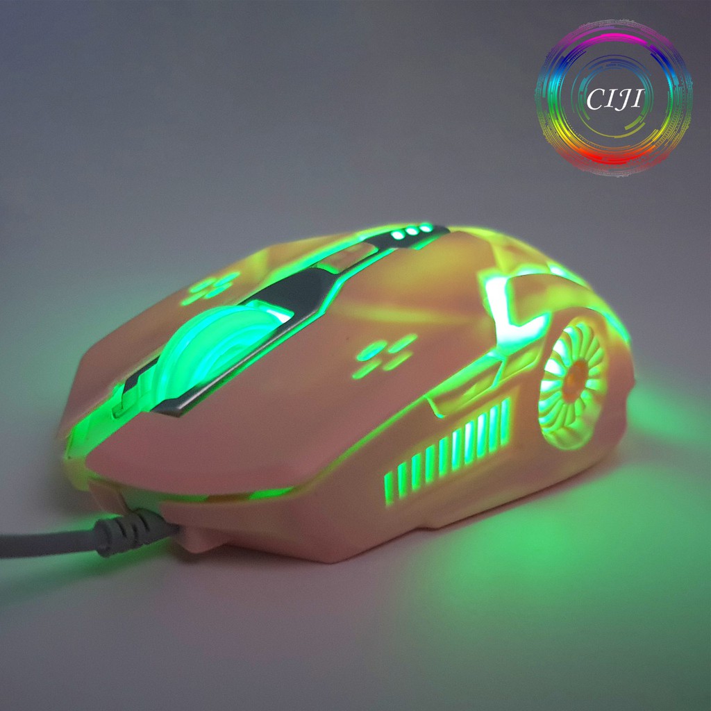 CIJI Mouse Gaming Wired Desain Roda Dengan 7 Warna Lampu LED Model 6D ...