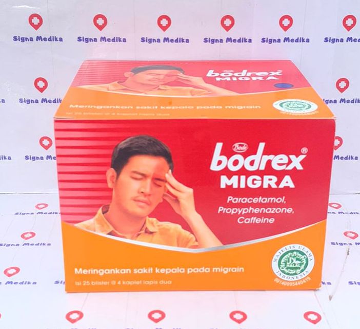 Bodrex Migran Box Isi 25 Strip 4 Tablet - Untuk Sakit Kepala Sebelah ...