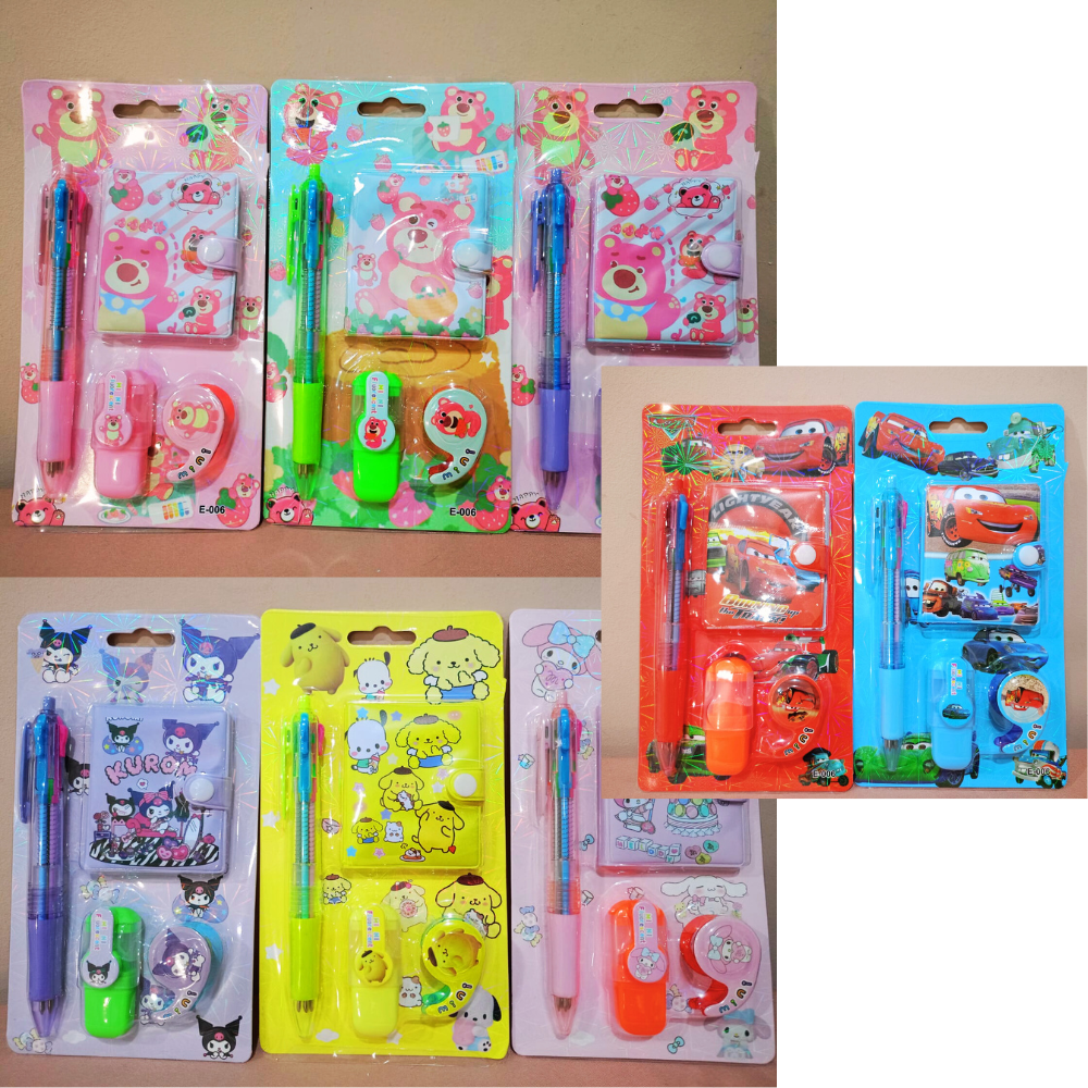 STATIONARY SET 4IN1 STATIONERY SET PULPEN WARNA WARNI NOTE BOOK STABILO ...