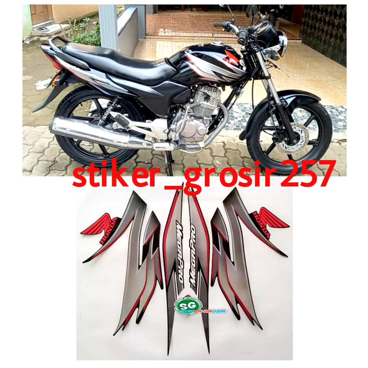 STIKER STRIPING LES LIS BODI HONDA MEGAPRO 2008 PRIMUS WARNA HITAM ...