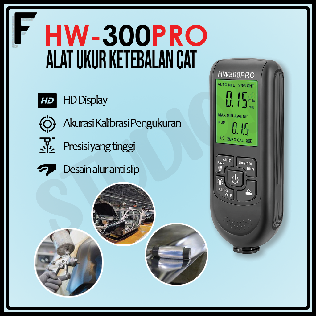 Alat Ukur Ketebalan Cat HW - 300S dan HW - 300PRO LCD Lampu Digital ...