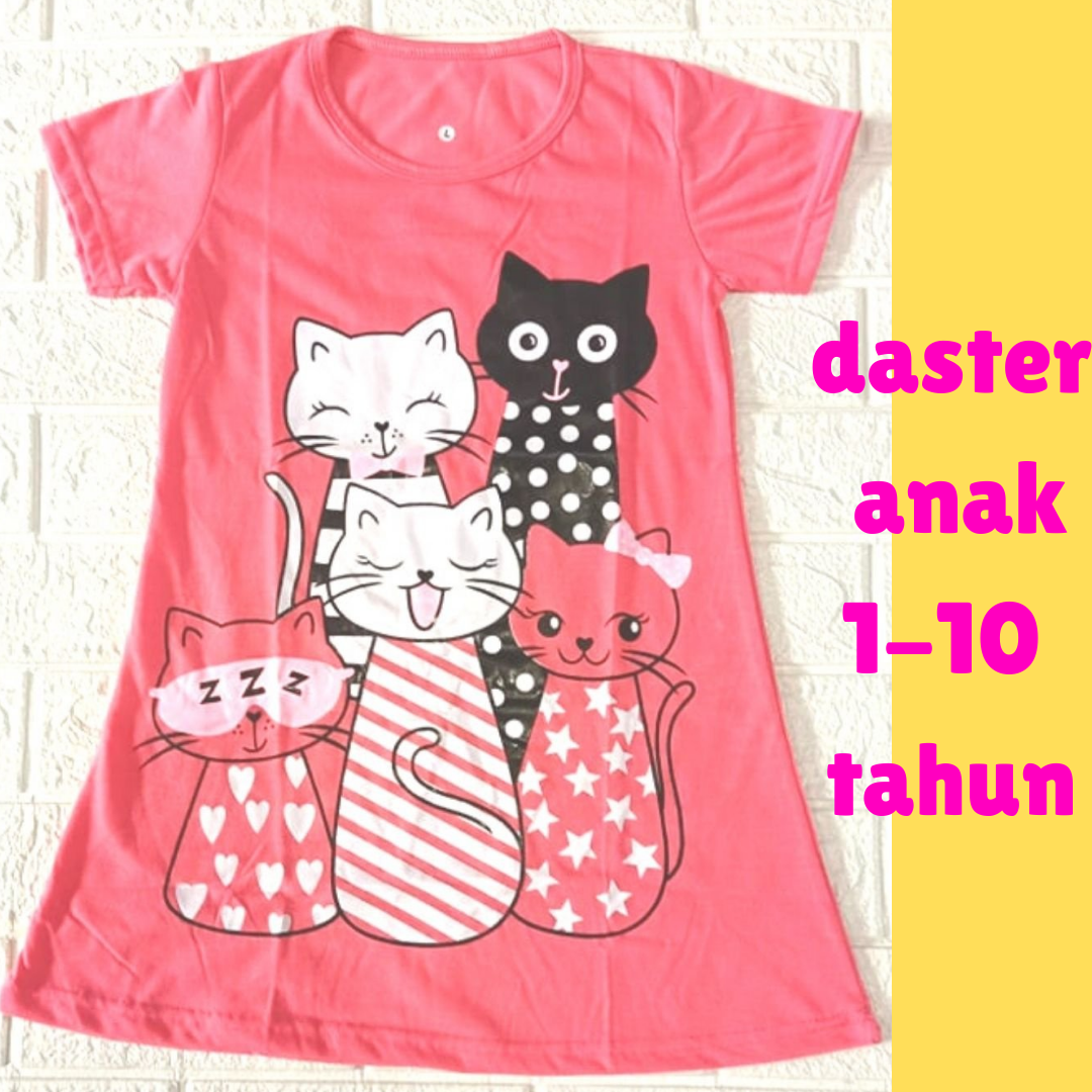 daster anak 1-10 tahun gambar kucing | Lazada Indonesia