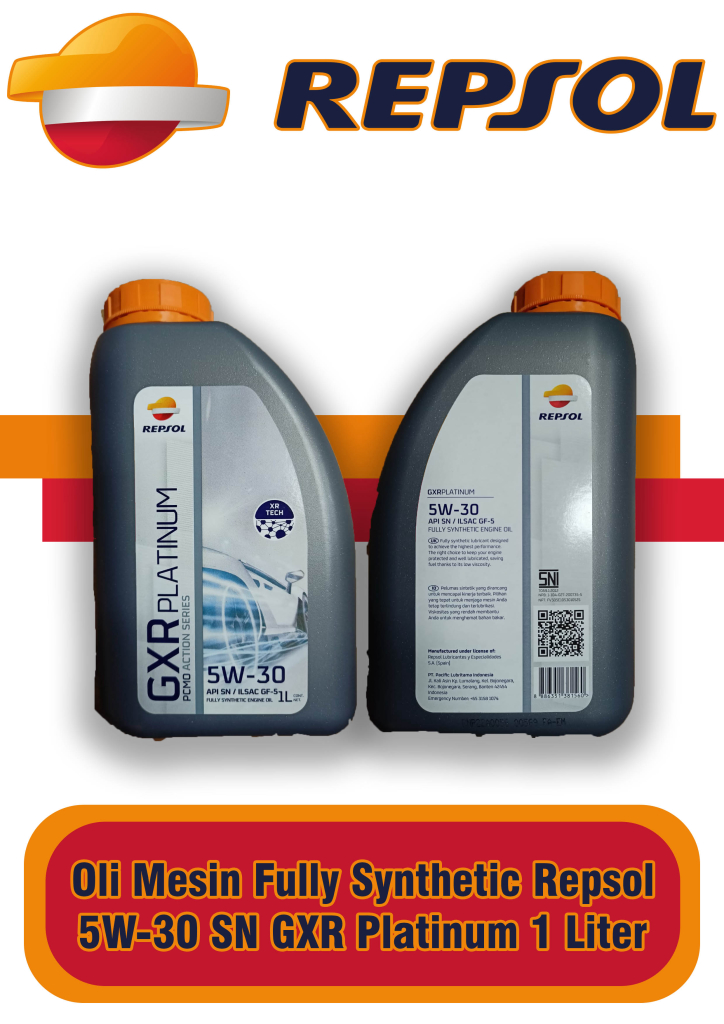 Oli Mesin Fully Synthetic Repsol 5W-30 SN GXR Platinum 1 Liter 66623 | Lazada Indonesia