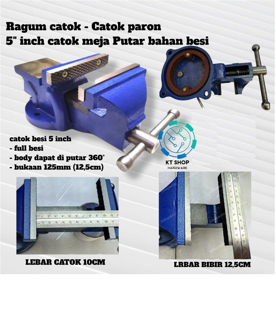 RAGUM CATOK PARON TANGGEM PUTAR BENCH VICE 5 INCH 125 MM | Lazada Indonesia