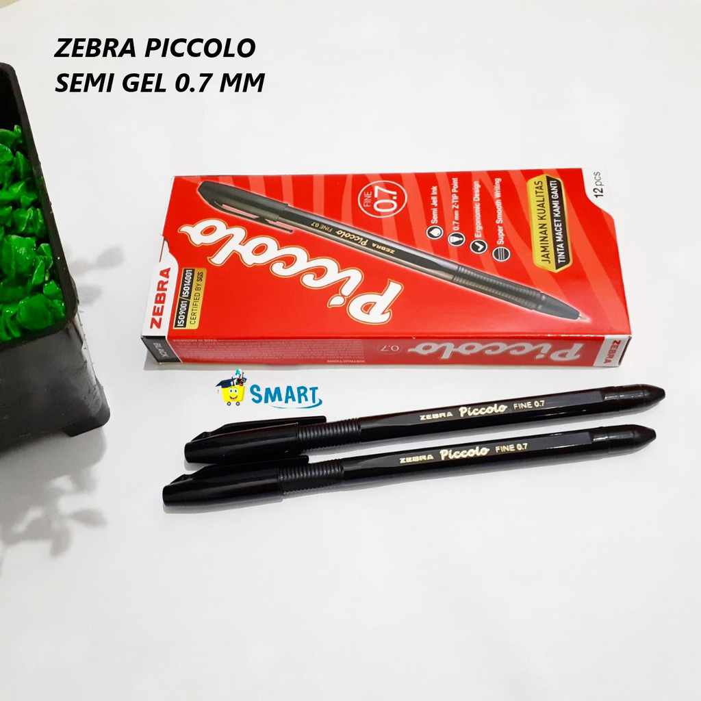 ZEBRA BALLPOINT PICCOLO SEMI GEL 0.7 BLACK | Lazada Indonesia