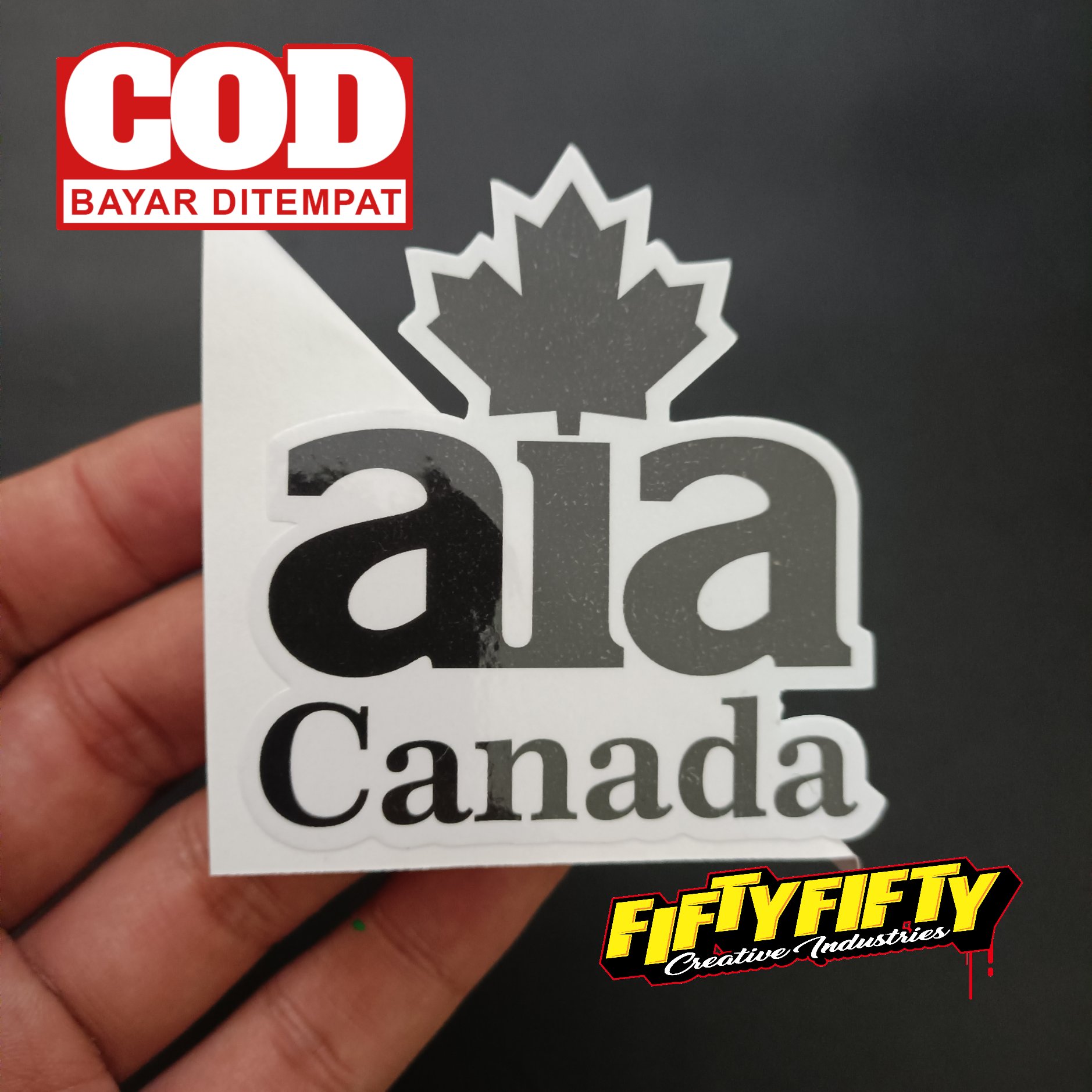 Stiker Print Cut AIA CANADA Stiker Printing Laminasi Glossy Stiker ...