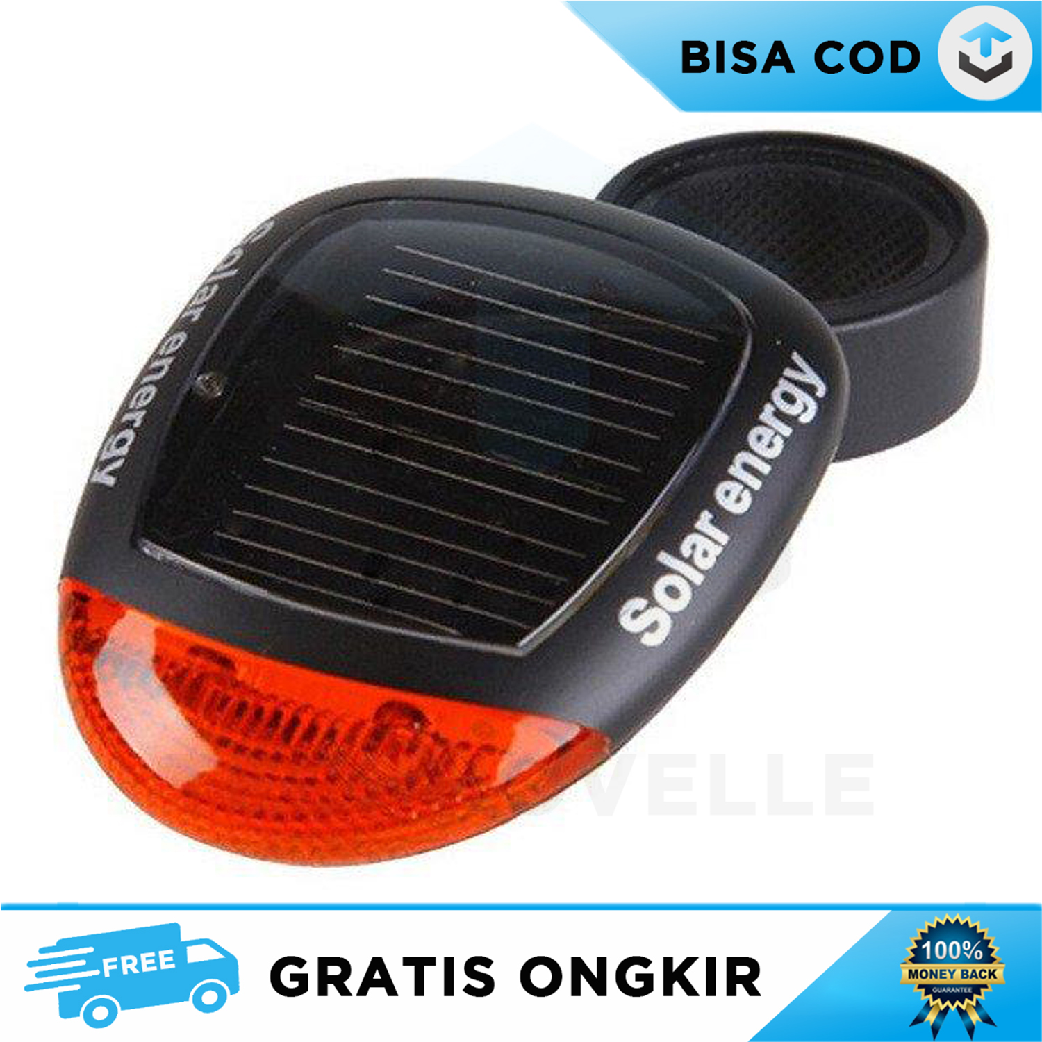 LAMPU BELAKANG SEPEDA TENAGA MATAHARI TAIL LIGHT RAMBU LED WARNING ...