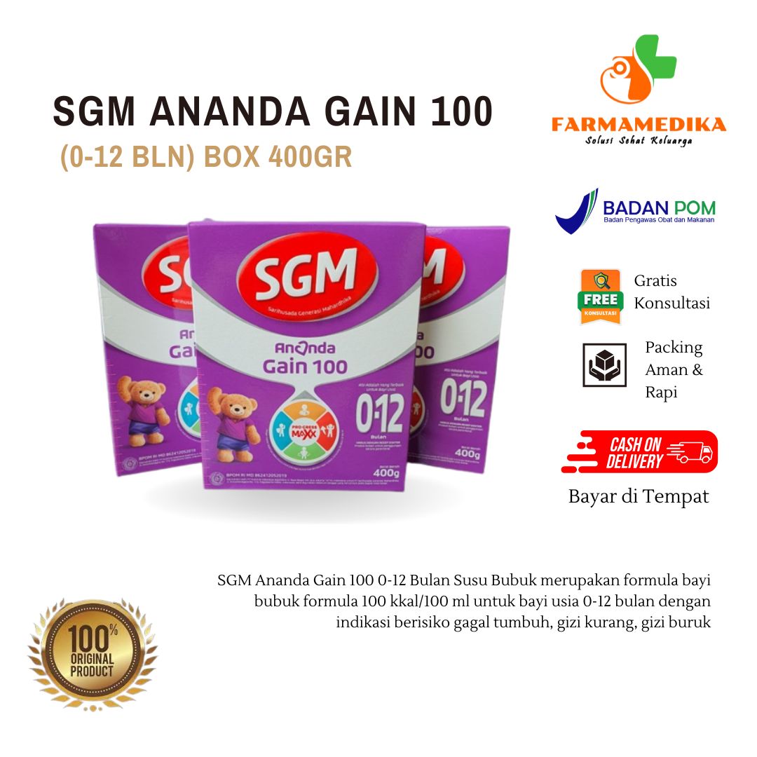 SGM Ananda Gain 100 0-12 Bulan Susu Bubuk 400 g | Lazada Indonesia
