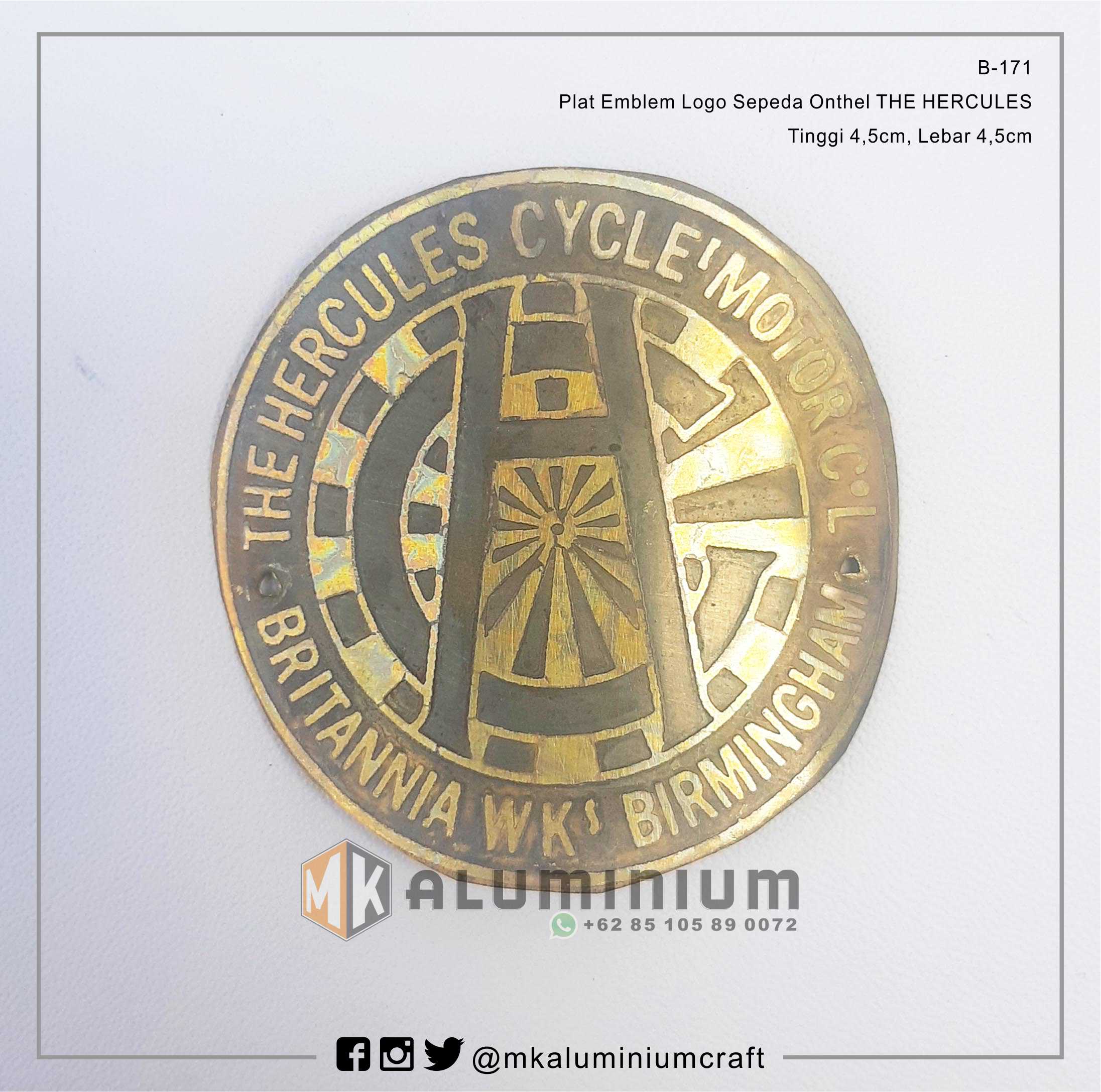 THE HERCULES - Plat Emblem Logo Sepeda Onthel Jawa Merk The Hercules ...