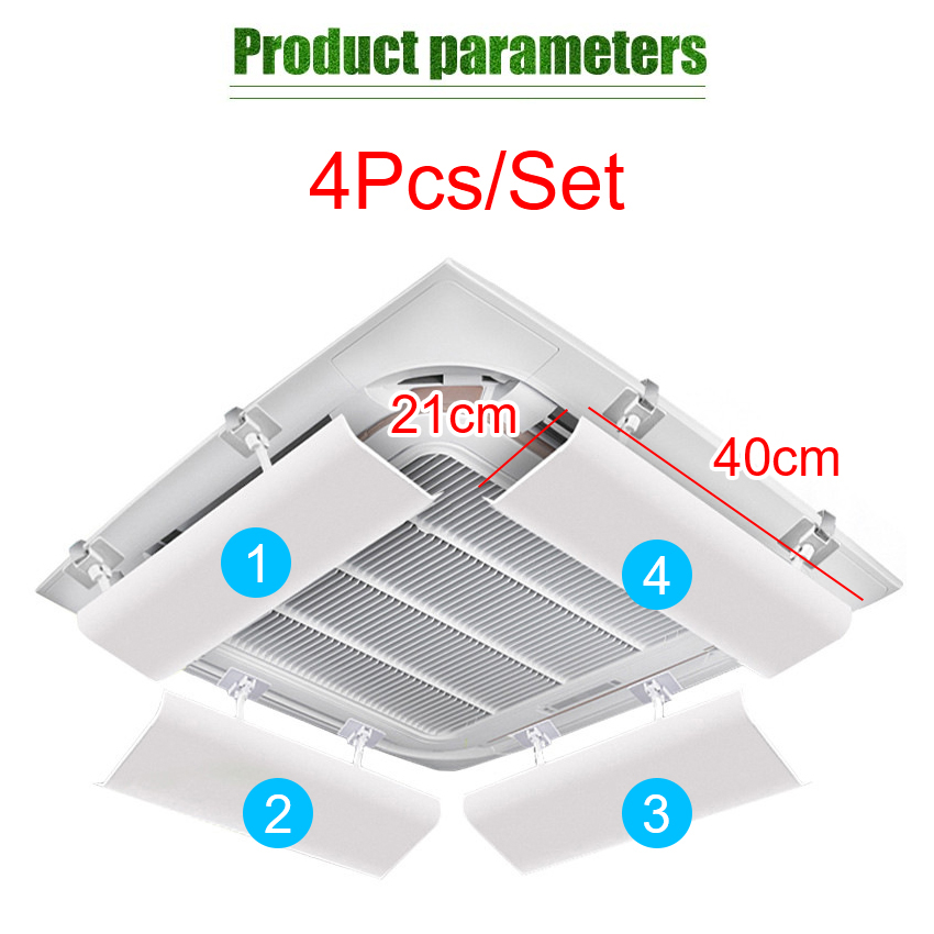 4Pcs/Set Talang Ac Cassette Penahan Angin Akrilik Penutup Angin Ac ...