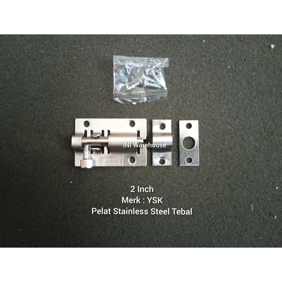 Grendel Stainless Steel 2 Inch 2" Tebal untuk Pintu Jendela Lemari ...