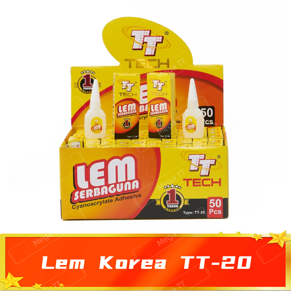 Lem korea Power Glue Serba Guna Super glue merk TT tech original 1box ...