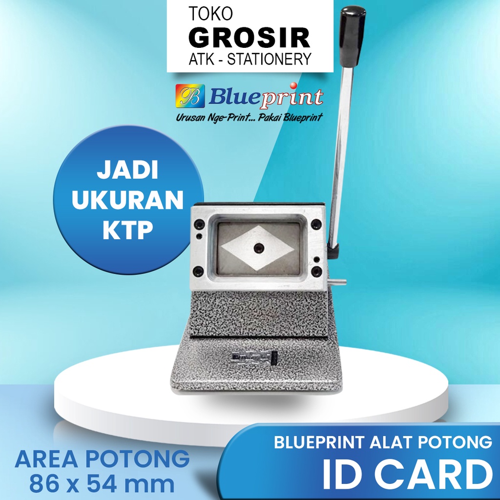 Alat Plong ID Card Cutter BLUEPRINT Mesin Potong IDcard Punch Pon PVC ...