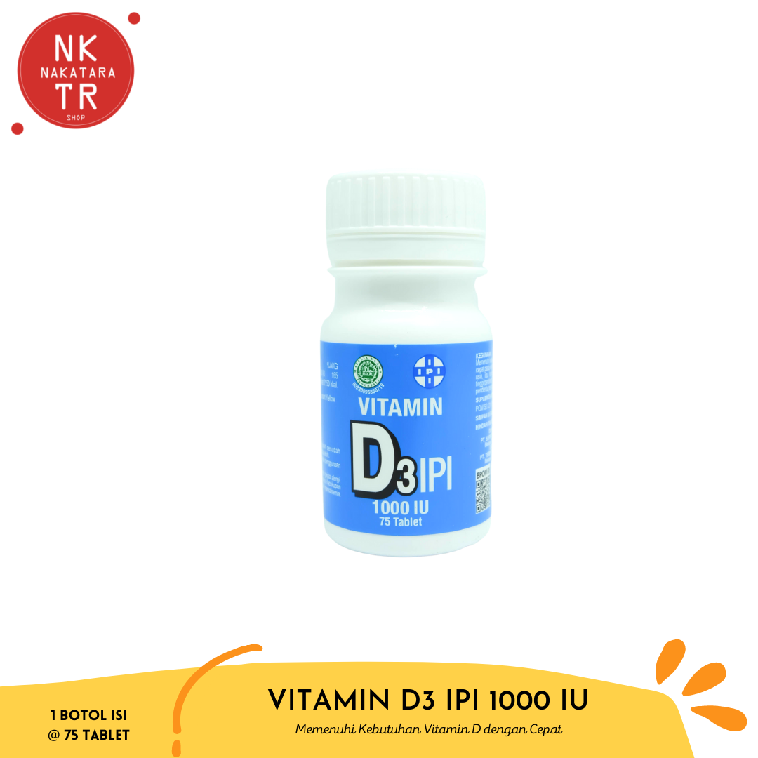 VITAMIN D3 IPI 1000 IU ISI 75 TABLET BOTOL BESAR | Lazada Indonesia