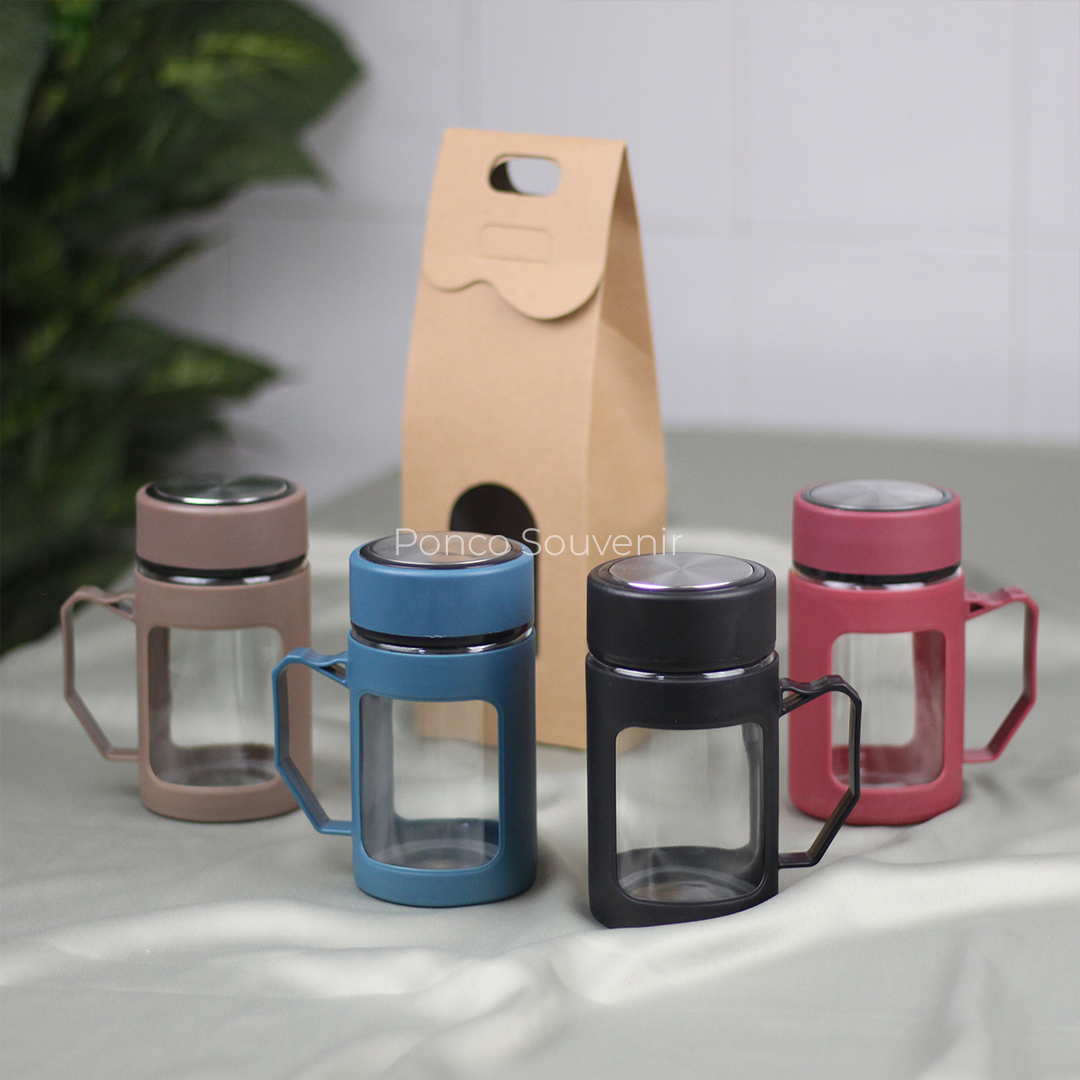 Gelas Gagang Kaca/ Gelas Shell 500 ML Warna Gelap Dan Terang Kemasan ...