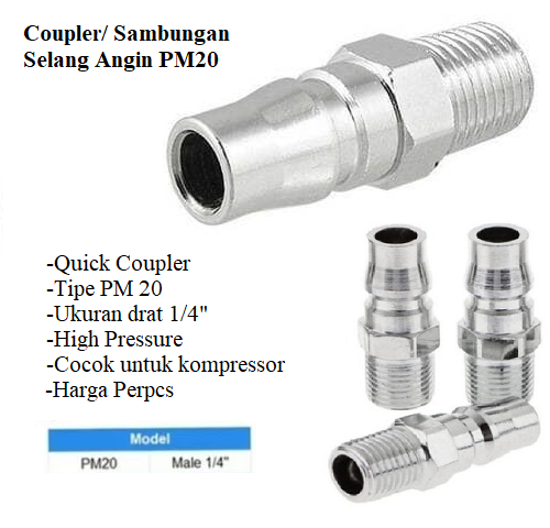 Quick Coupler PM 20 / Coupler PM20/ Sambungan Selang Kompressor Angin PM 20 | Lazada Indonesia