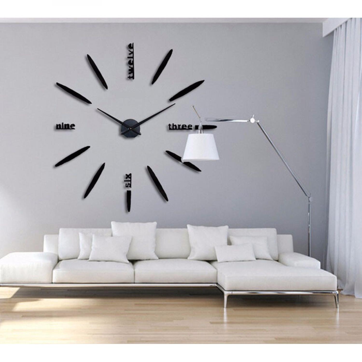 Jam Dinding DIY Giant Wall Clock Quartz 80-130cm 3D Jumbo Besar Unik ...