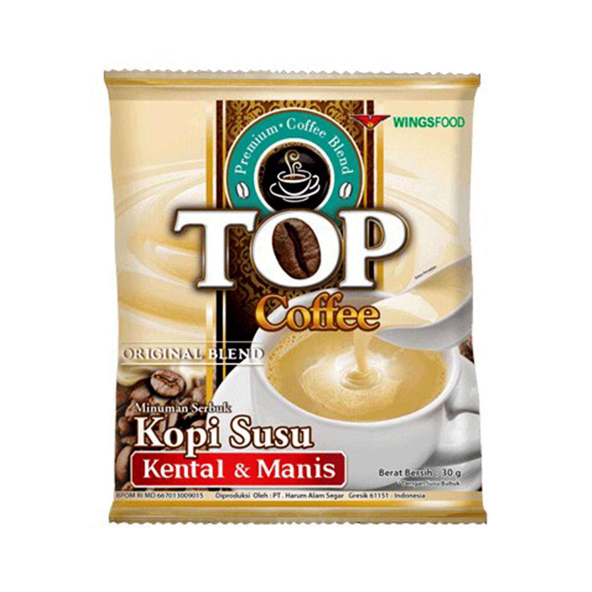 Top Coffee Premium Coffee Blend Rasa Kopi Plus Susu 5pcs 30gr | Lazada ...