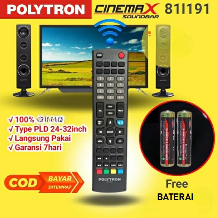 DIJAMIN KONEK & SESUAI GAMBAR- REMOTE REMOT POLYTRON COCOK SUPER LCD ...