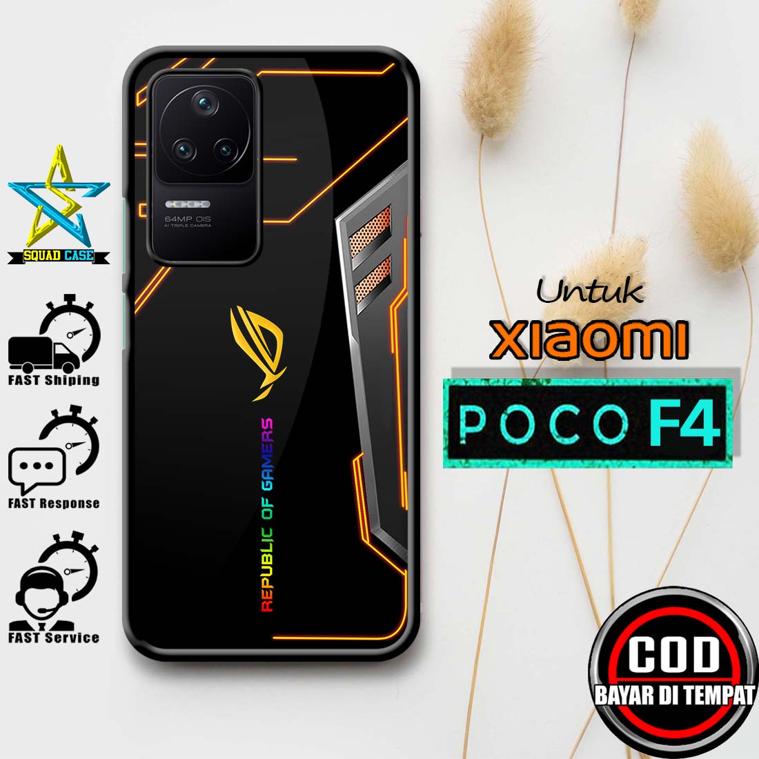 Case Xiaomi Poco F4 Casing Squad Case motif ROG custom gambar BISA ...