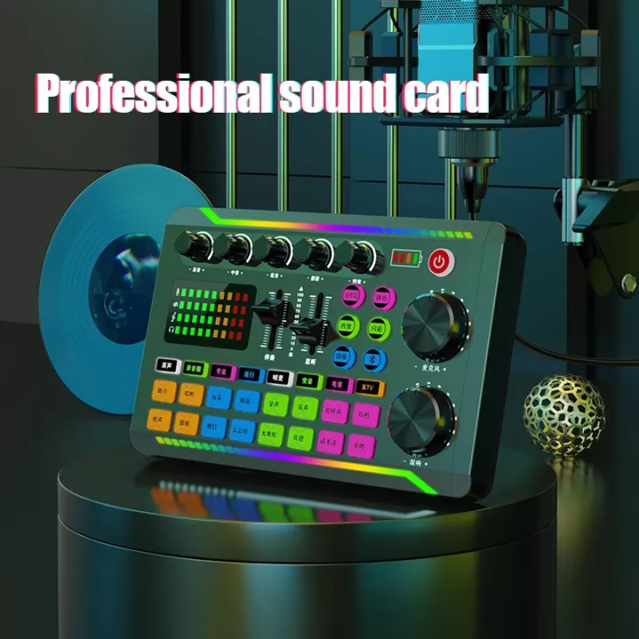 {Bisa COD} F998 Sound Card Microphone Sound Audio Interface Mixer Sound ...