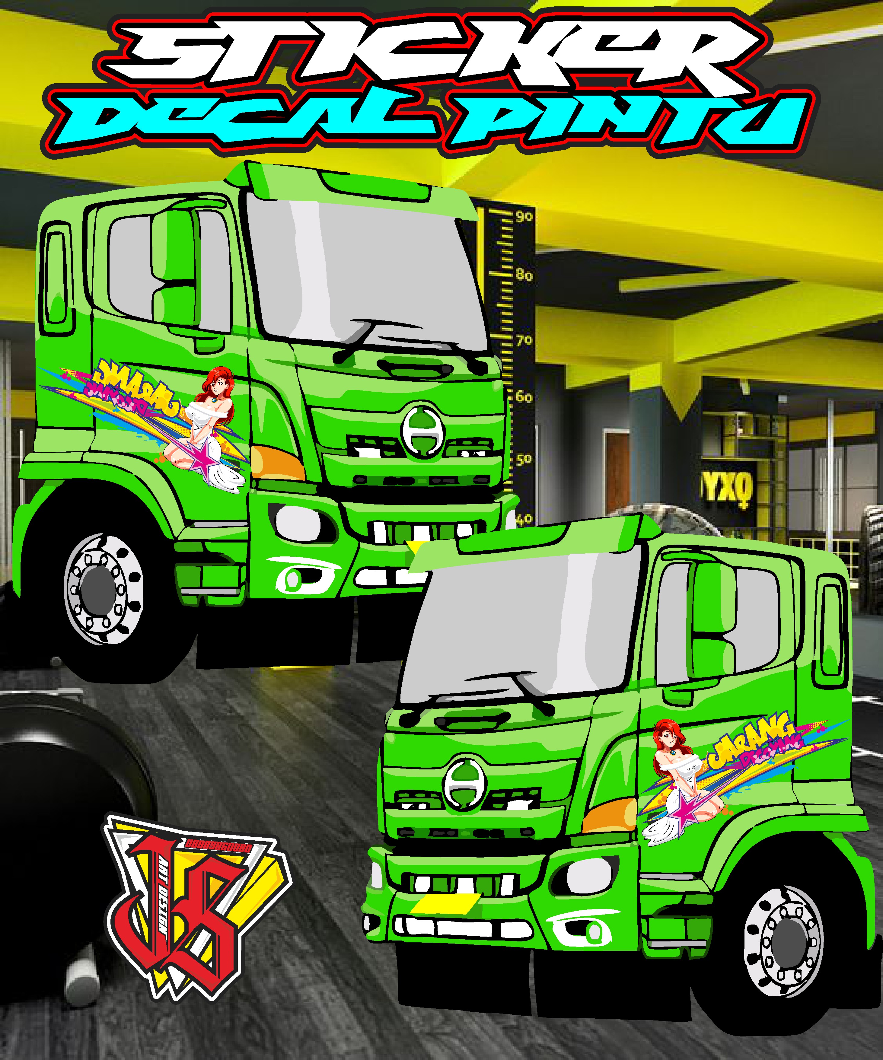 stiker decal pintu KANAN KIRI truck canter giga ragasa hino umplong ...