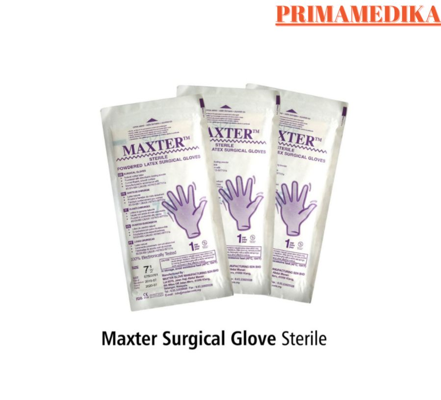 Sarung Tangan Sterile Latex Surgical Gloves Maxter | Lazada Indonesia