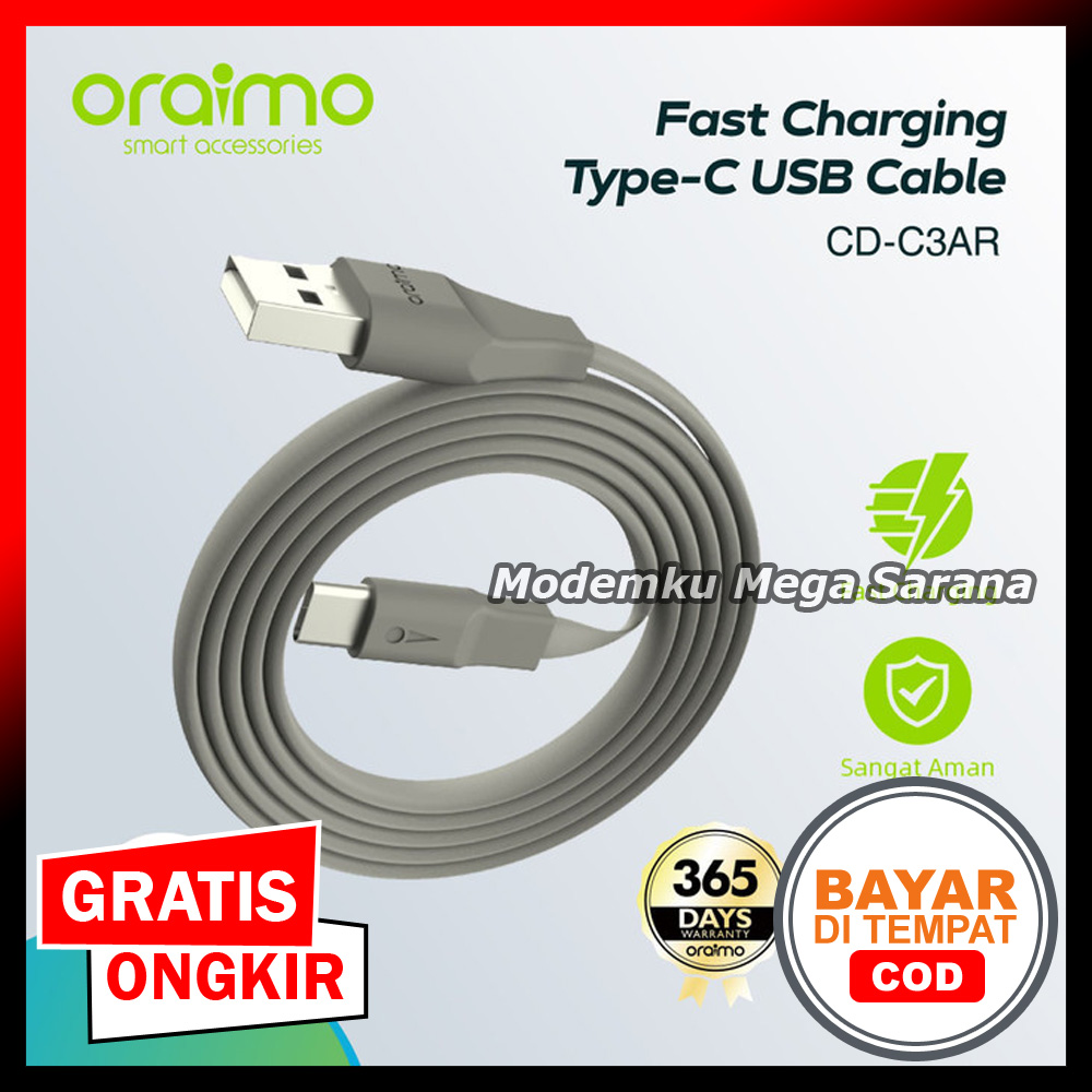 Oraimo Kabel Data Android Type-C USB Fast Charging Data Cable CD-C3AR ...