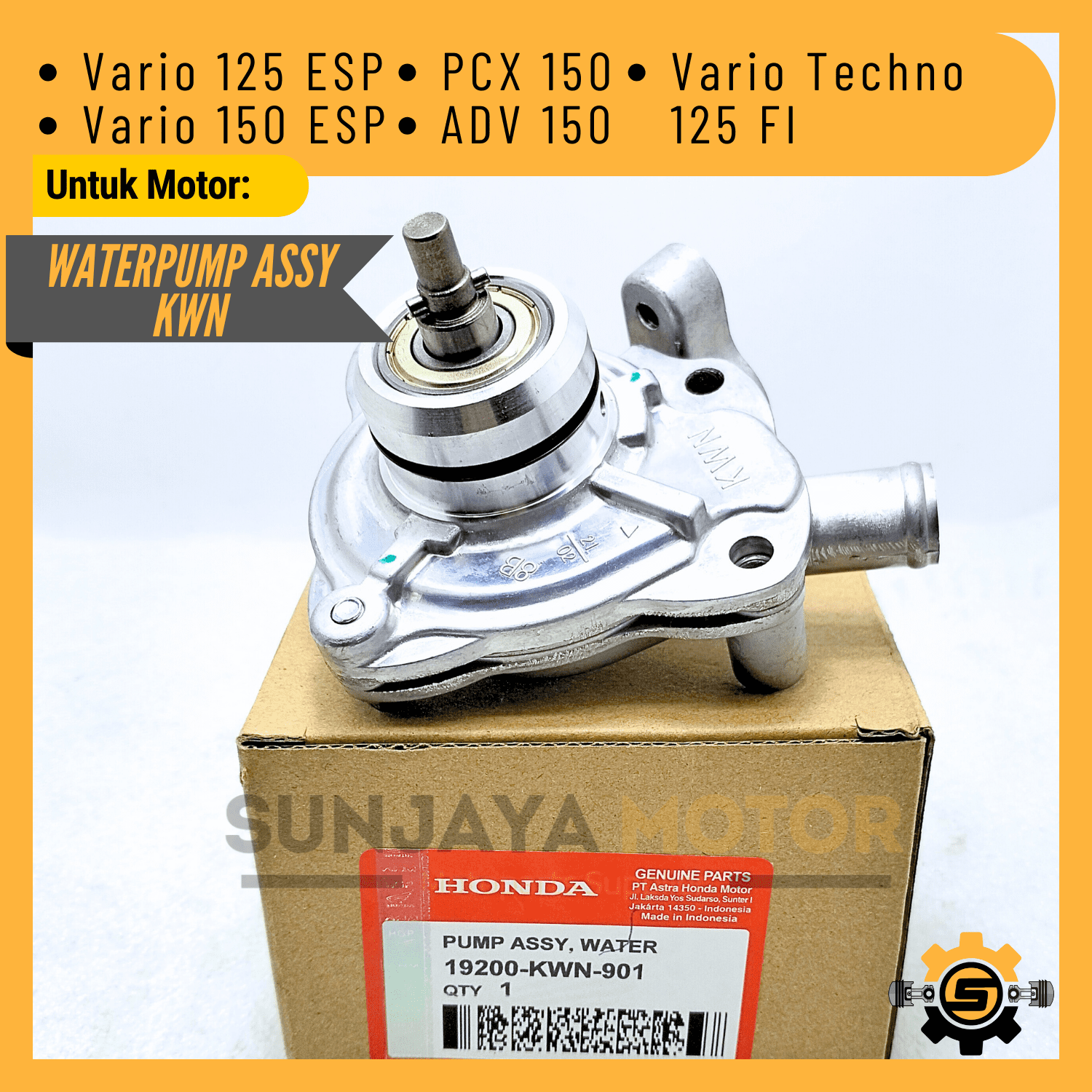 Pompa Radiator Original Honda KWN Water Pump Vario 125 ESP Vario 150 ...